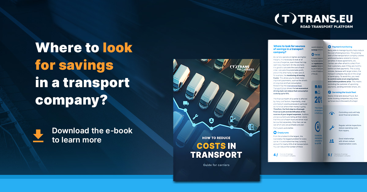 How to reduce transport costs – download a free e-book - Trans For Carriers