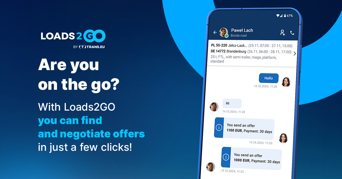 Search and negotiate offers in a few clicks with the Loads2GO app - Trans For Carriers