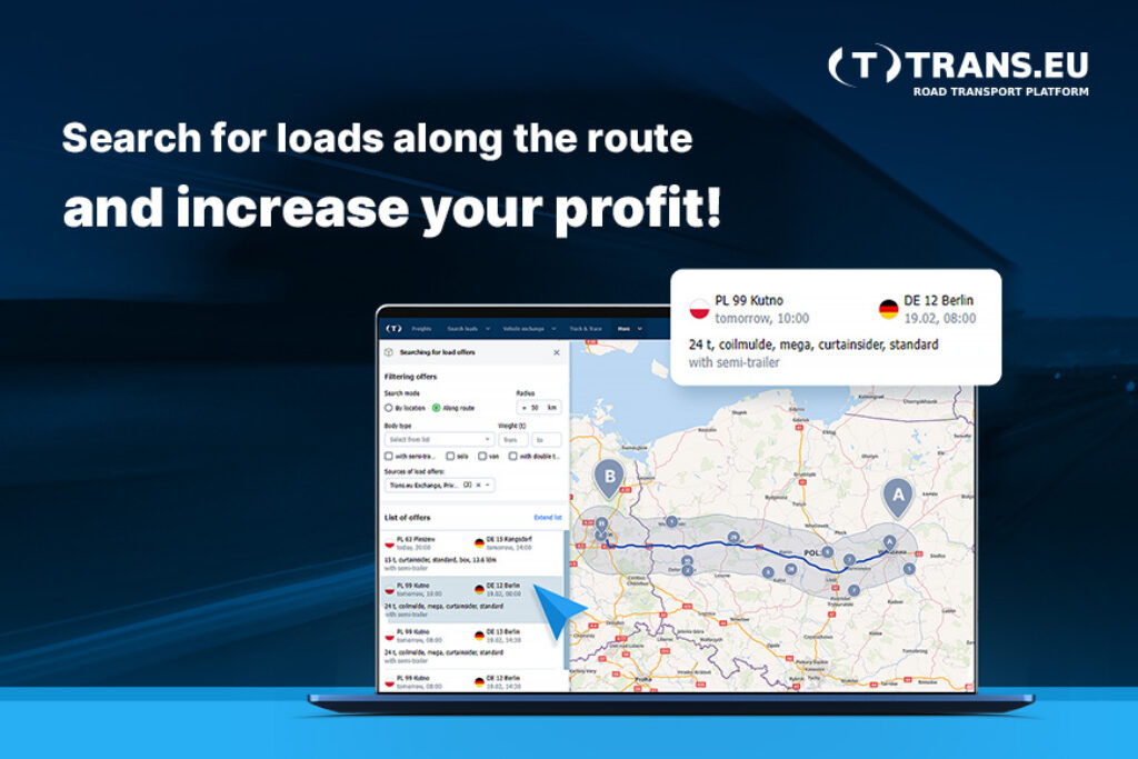 Search for loads along the route and increase your profit! - Trans For ...