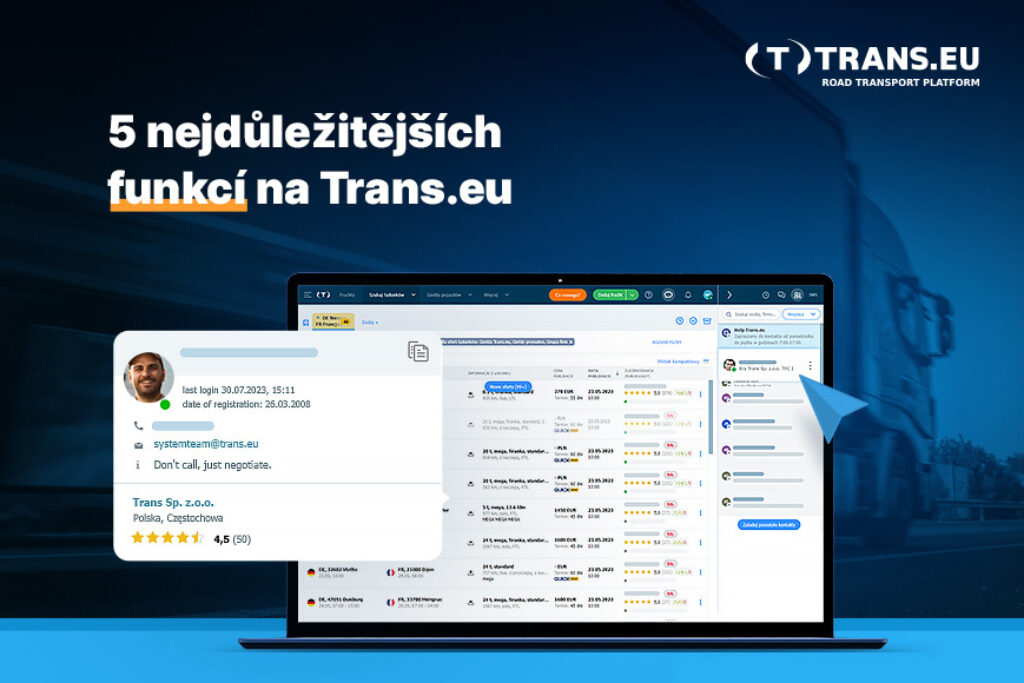 5 nejdůležitějších funkcí na Trans.eu - Trans For Carriers