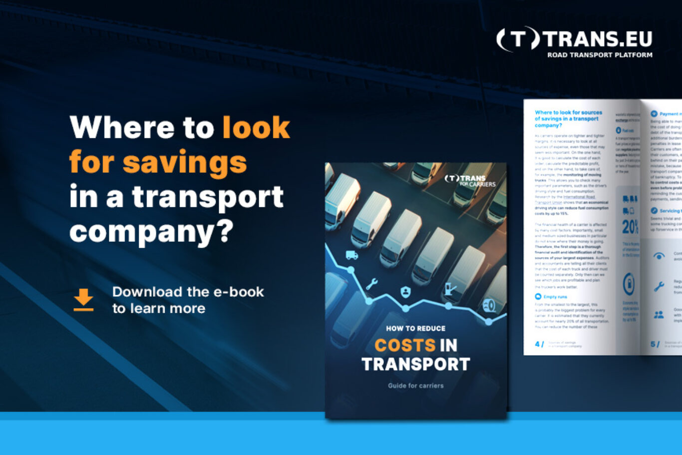 How to reduce transport costs – download a free e-book - Trans For Carriers